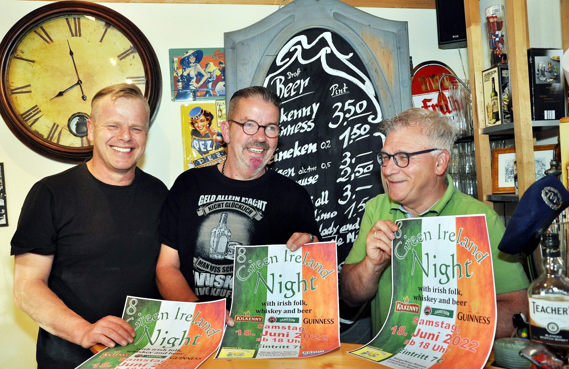 Die 8. „Green Ireland Night“ in Kall-Rinnen mit „An Spiorad“, Paddy Gee ...